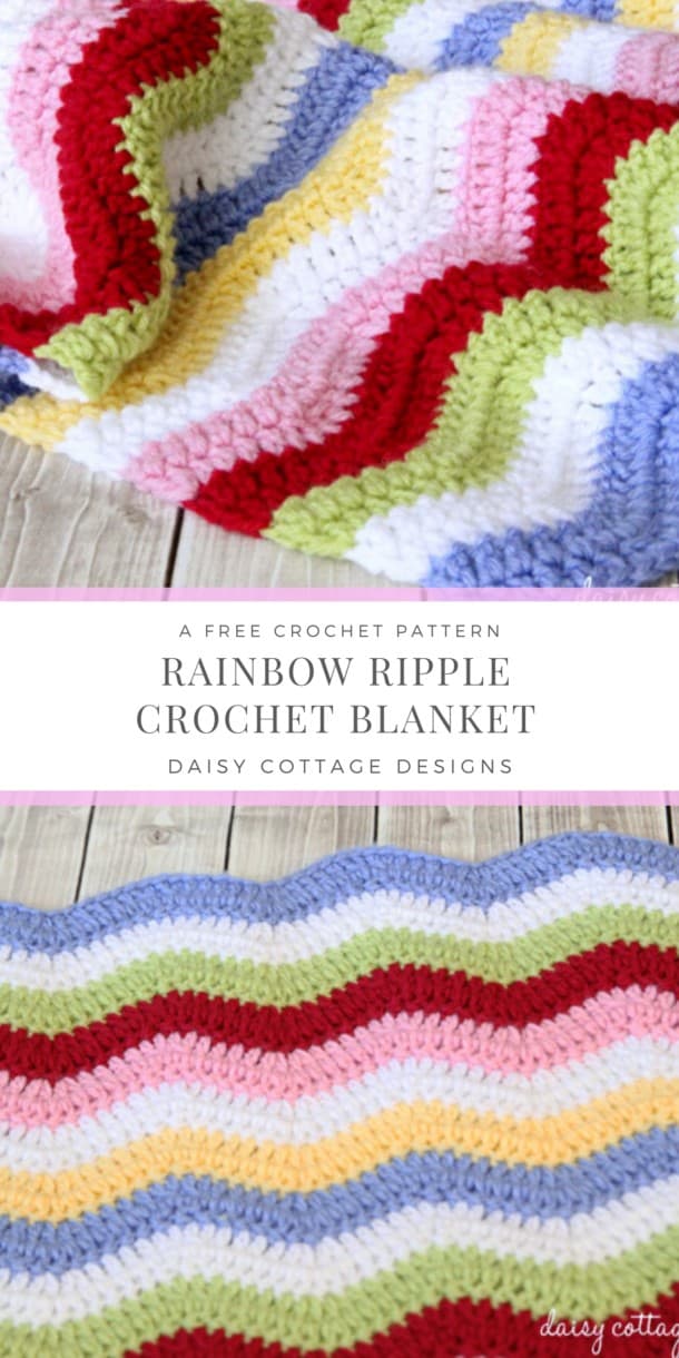 Rainbow Ripple Blanket by Daisy Cottage Designs