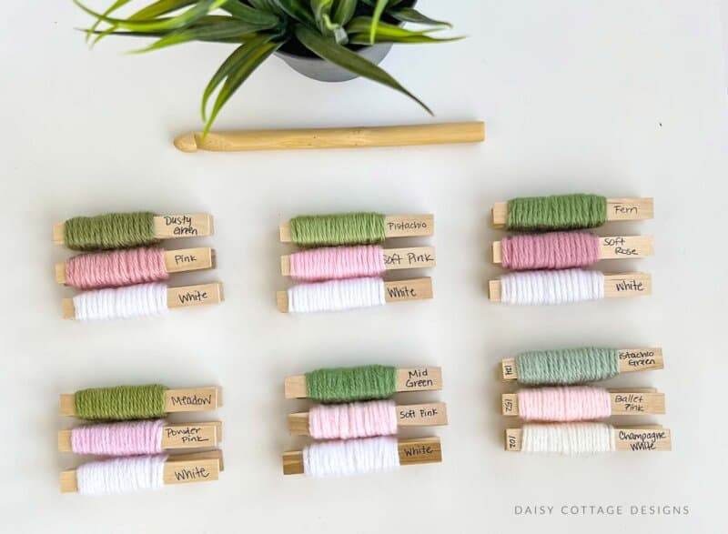 Crochet Color Combination: Green, Pink & White