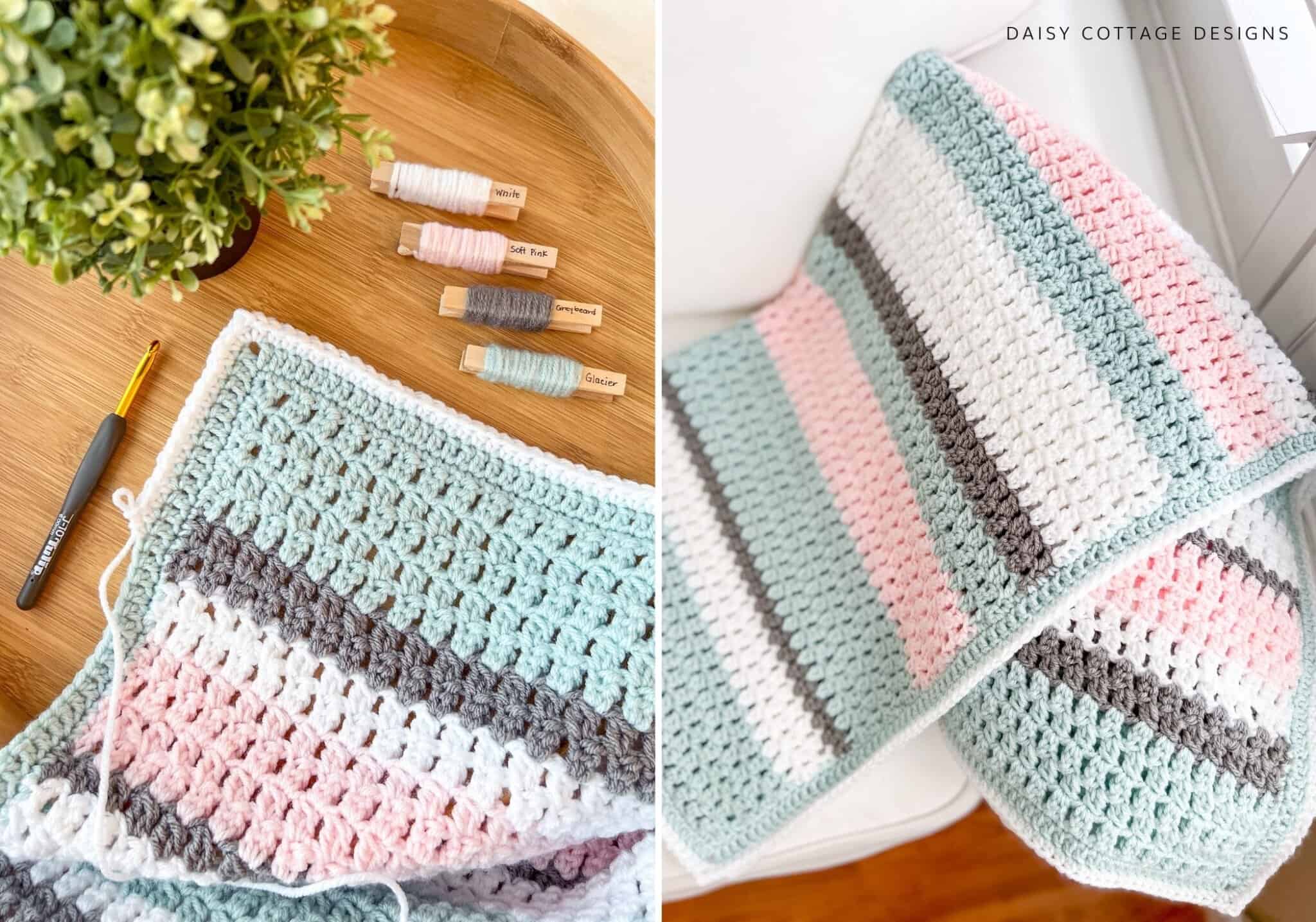 Cluster Stitch Crochet Blanket Pattern