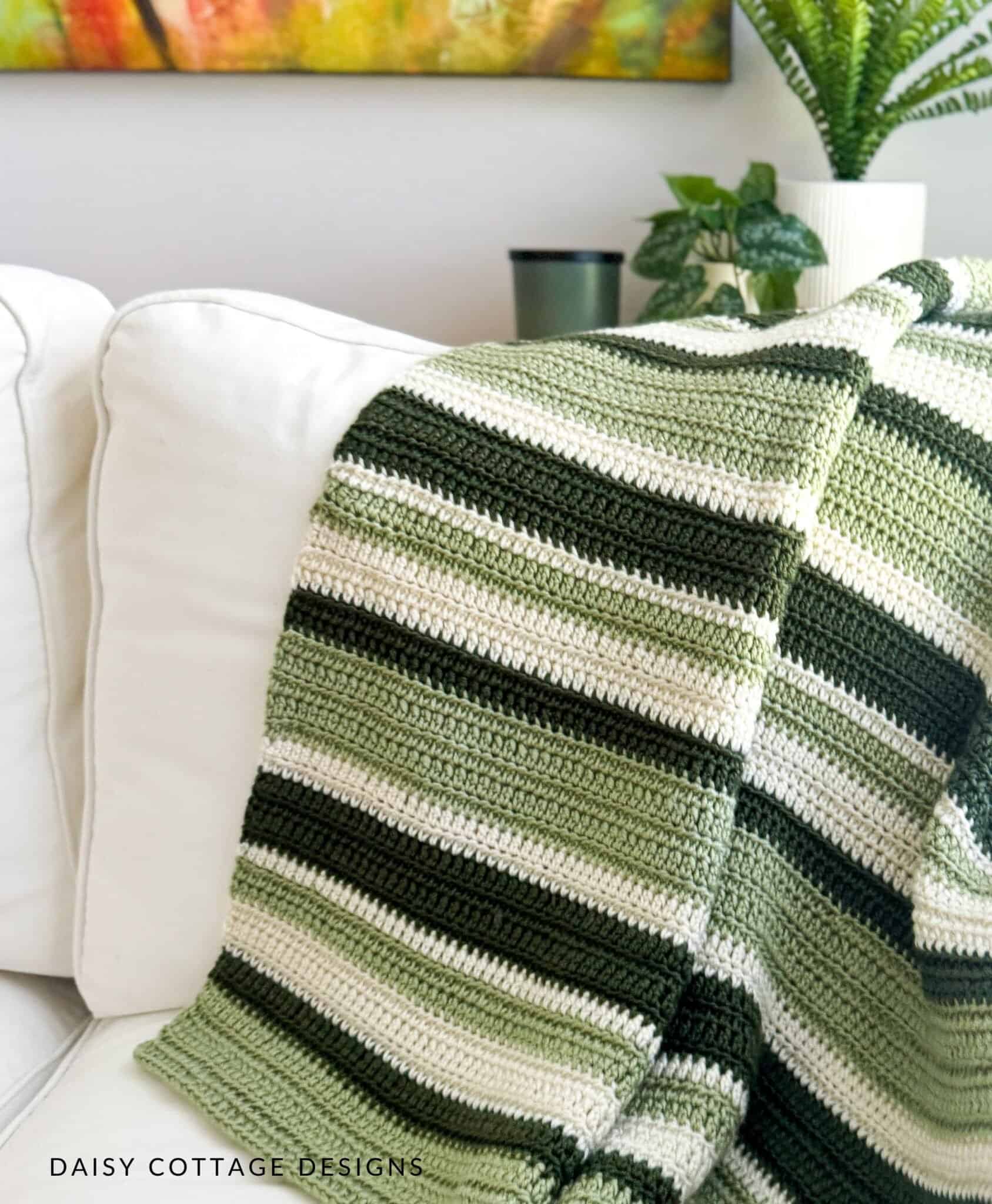Beginner Striped Blanket Crochet Pattern - EASY!