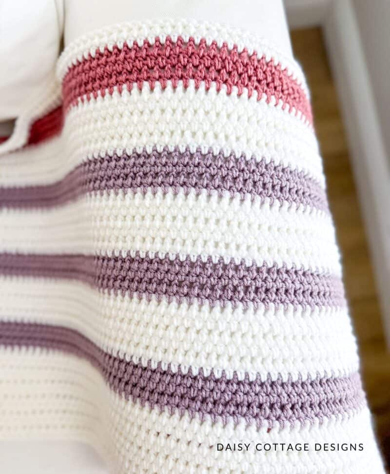 Easy Big Crochet Blanket Pattern: The Mulberry Twist Throw