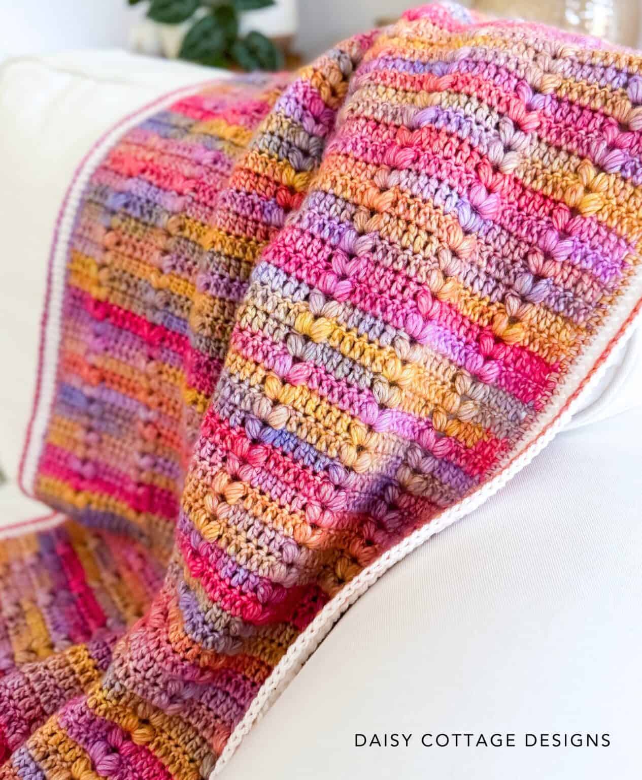 Puff Stitch Crochet Blanket - Easy Pattern!