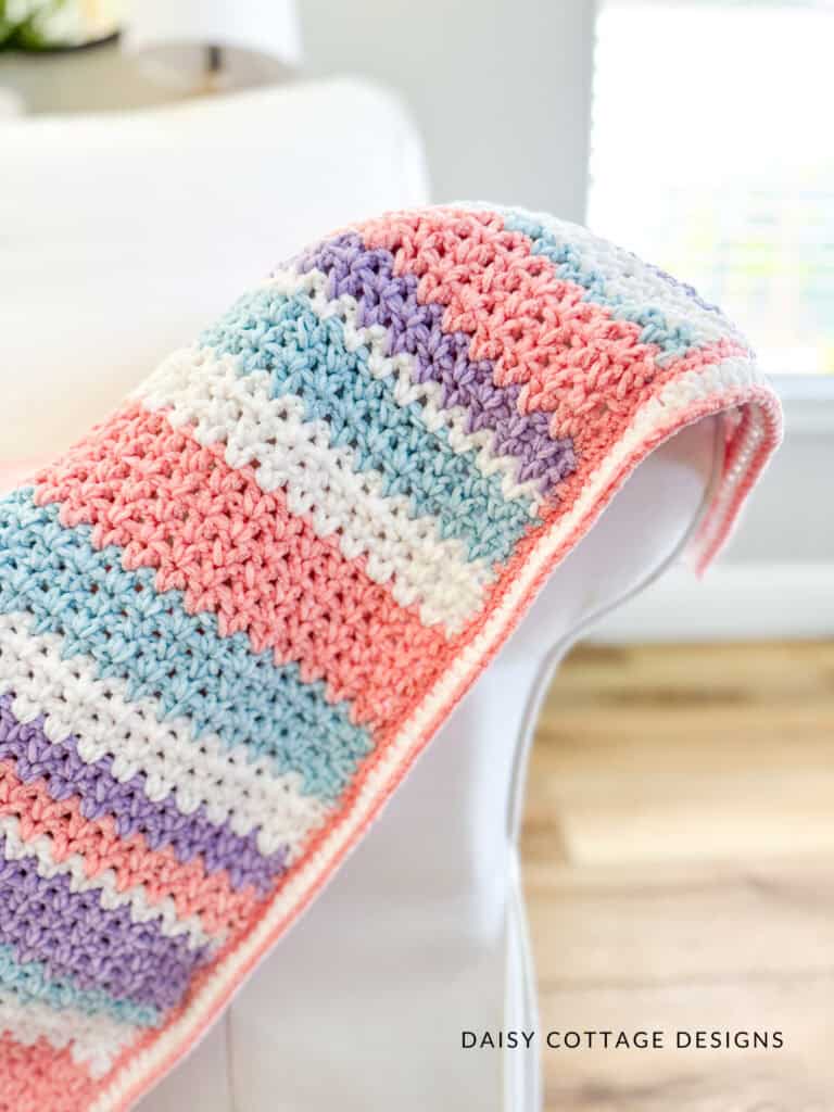 Easy Chenille Baby Blanket Crochet Pattern